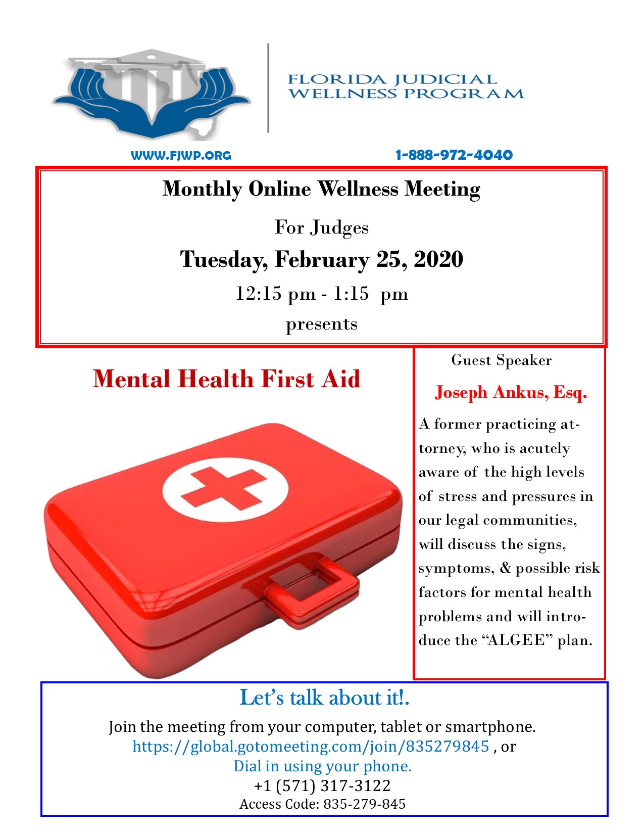 Mental Health First Aid Kit - Florida Judicial Wellness Program